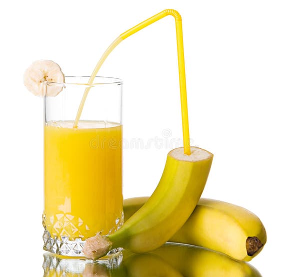 Frischer Bananensaft stockfoto. Bild von getrennt, zitrusfrucht - 18588956