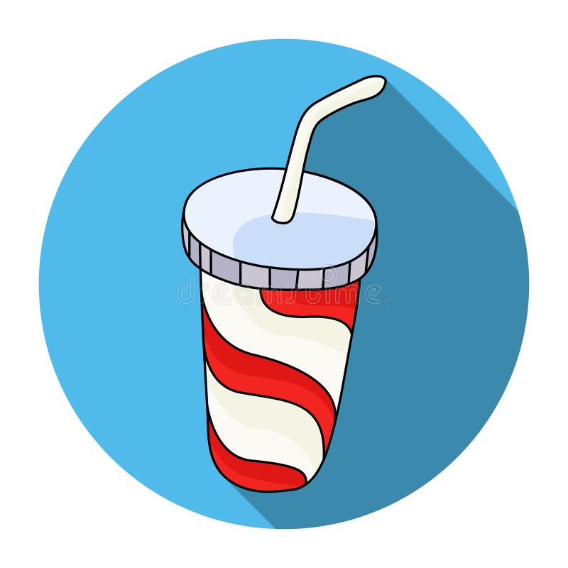 Frisdrank in Kop Met Stro Vectorpictogram Vector Illustratie ...