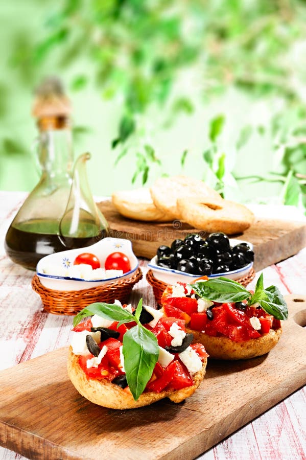 Tomato , Fresella , Oil, Garlic , Oregano Stock Image - Image of hour ...