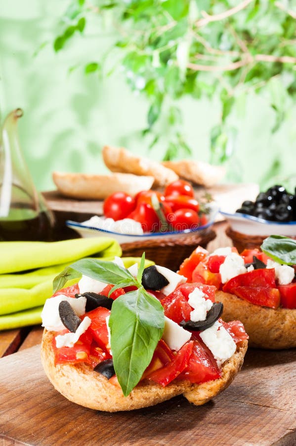 Tomato , Fresella , Oil, Garlic , Oregano Stock Image - Image of hour ...