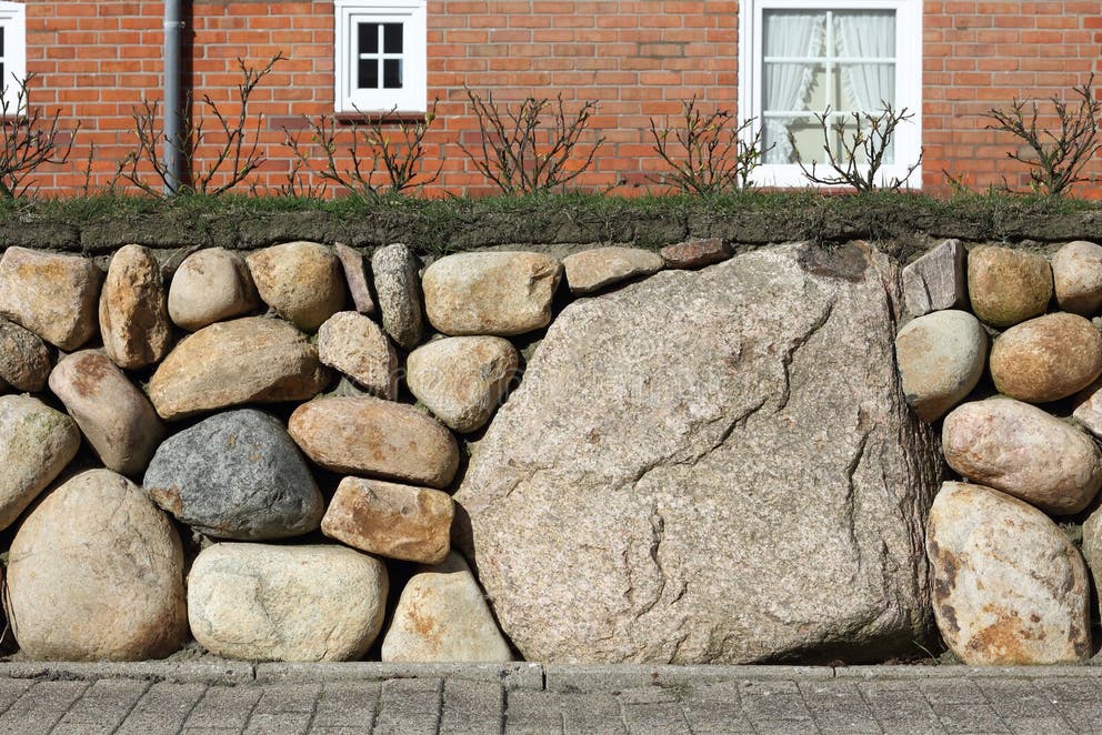 Frisian Stone Wall with a Fresh Layer of Soil Stock Image - Image of ...