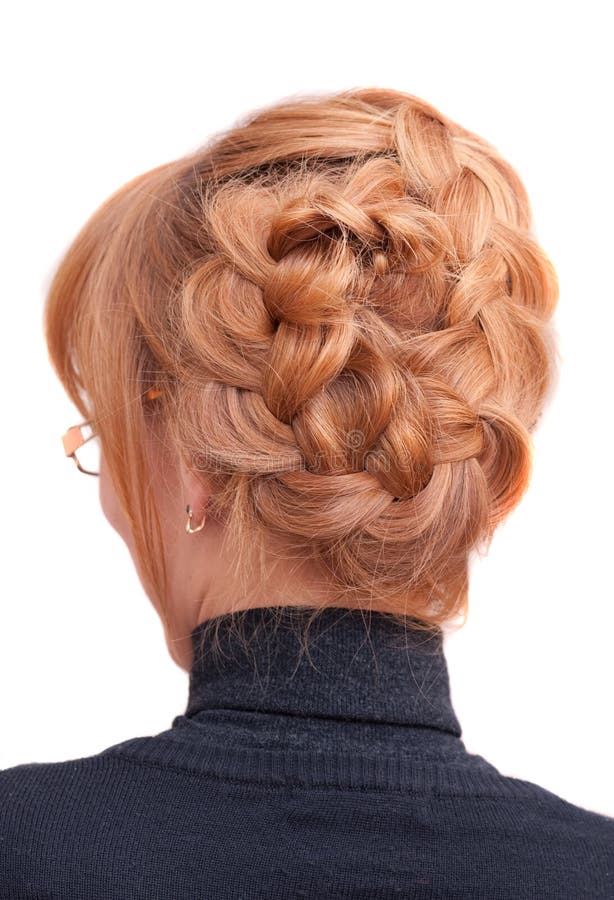 Modern Bröllopsfrisyr. På Grått Arkivfoto - Bild av kvinnlig, naket ...