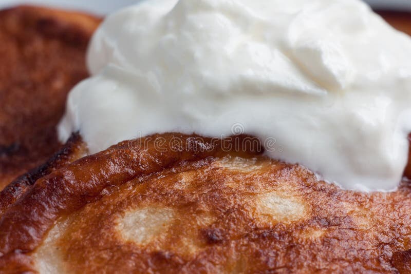 Fritter with cream stock photo. Image of dinner, homemade - 87338016