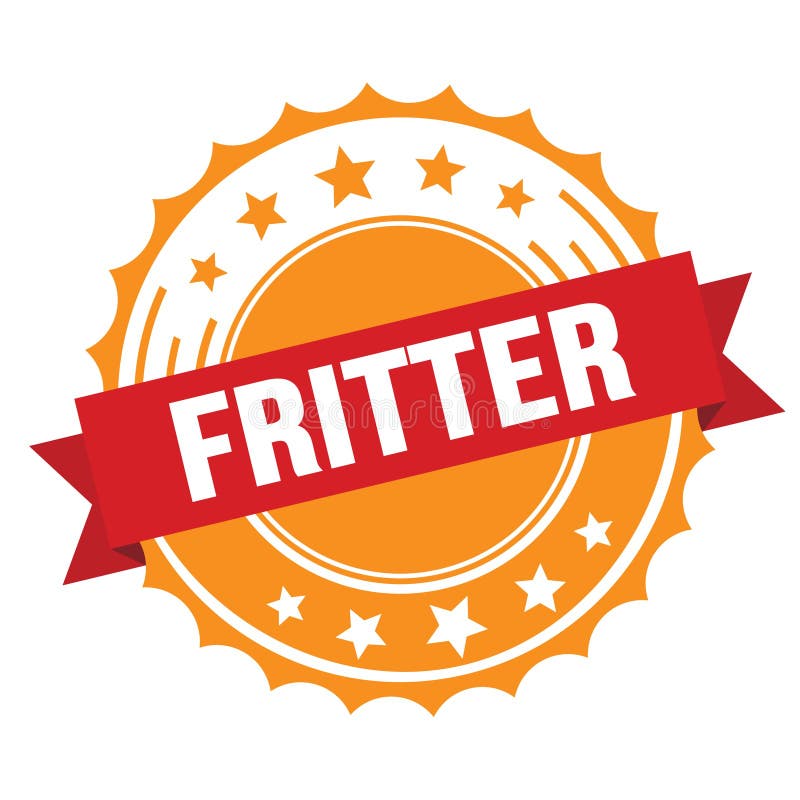 FRITTER Text on Red Orange Ribbon Stamp Stock Illustration ...
