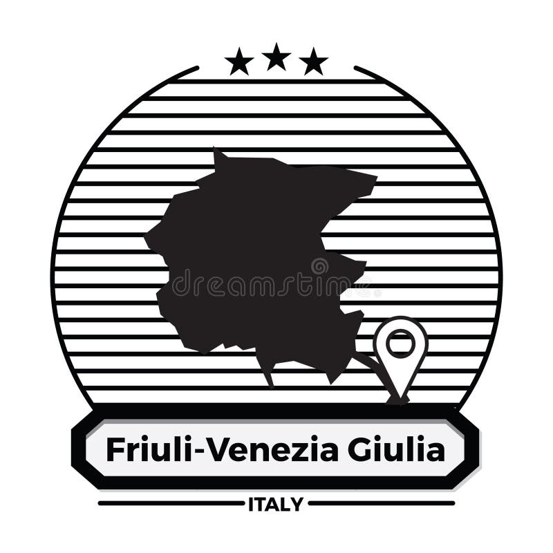 Friuli-venezia Giulia Map Label. Vector Illustration Decorative Design ...