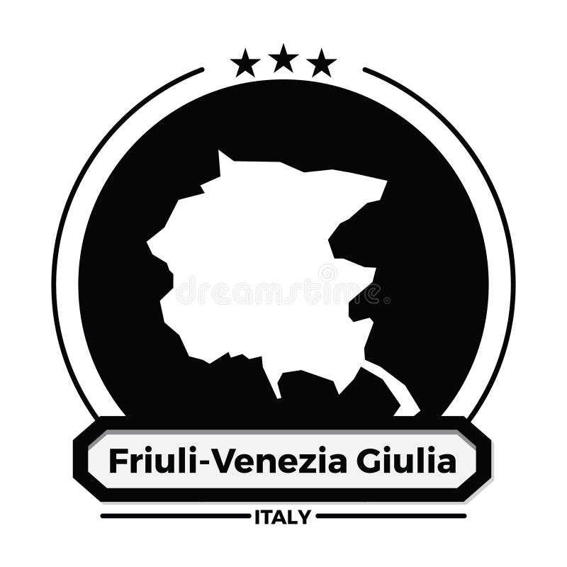 Friuli-venezia Giulia Map Label. Vector Illustration Decorative Design ...
