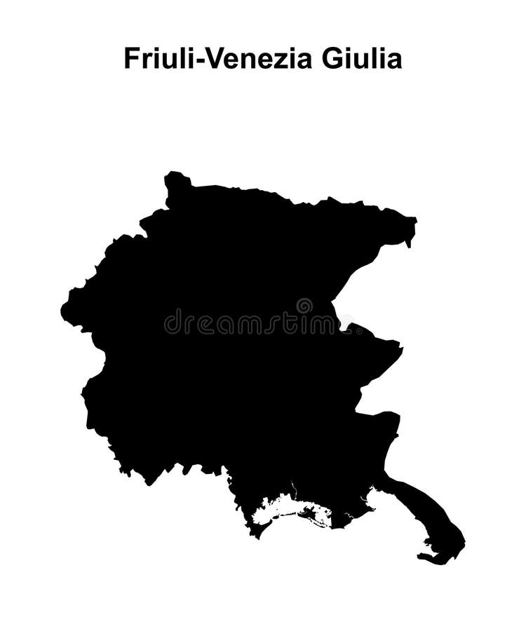 Friuli-Venezia Giulia Outline Map Stock Illustration - Illustration of ...