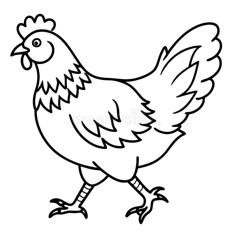 Frizzle Chicken Walks Icon Vector Stock Vector - Illustration of symbol ...