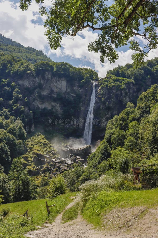 The Froda Waterfall in Sonogno in Switzerland Stock Image - Image of ...