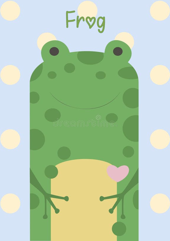 Poster with a cartoon frog stock vector. Illustration of element ...