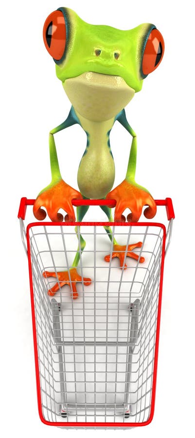 Frog shopping stock illustration. Illustration of slimy - 8941259