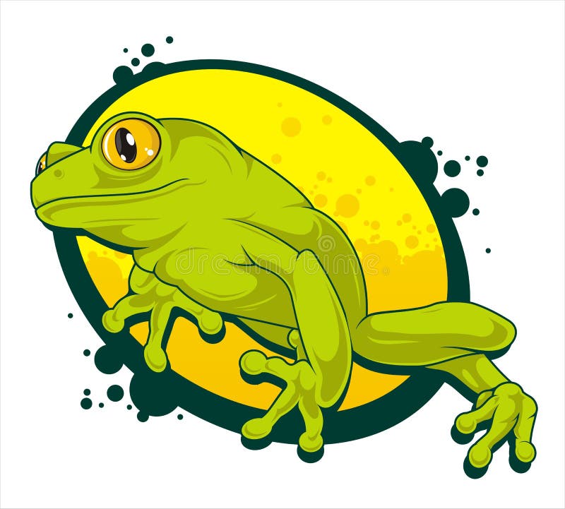 Leaping frog stock vector. Illustration of jumping, green - 8314628
