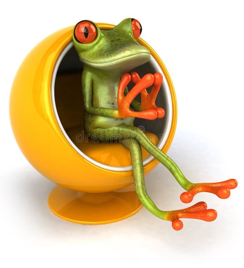 Frog with a question mark stock illustration. Illustration of tropical ...