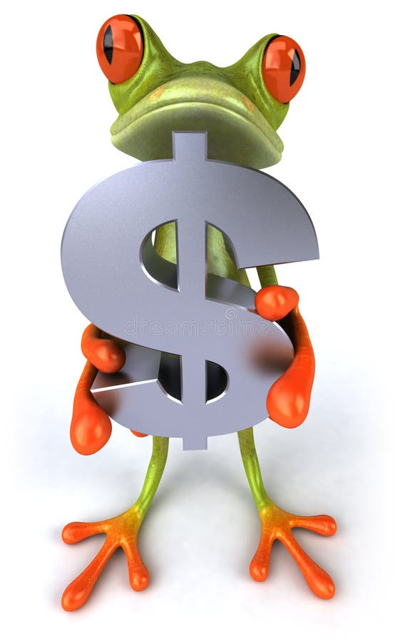 Frog with a dollar stock illustration. Illustration of jump - 8849003