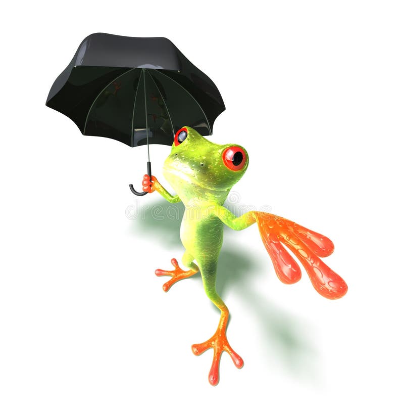 Frog afraid of rain stock illustration. Illustration of closeup - 2706678