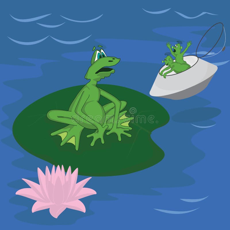 Frog 1 stock vector. Illustration of ripple, nenuphar - 54214822