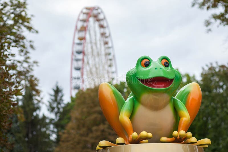 Frog in the amusement park stock image. Image of color - 44284983