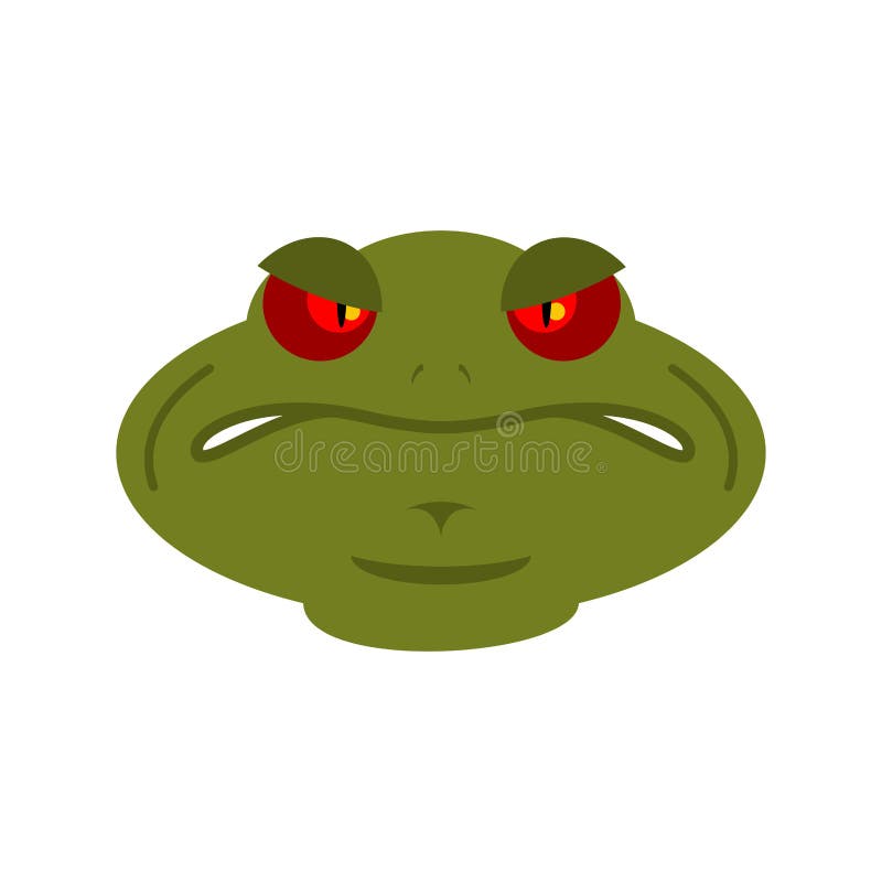 Frog Angry Emoji. Toad Avatar Evil Amphibious Stock Vector ...