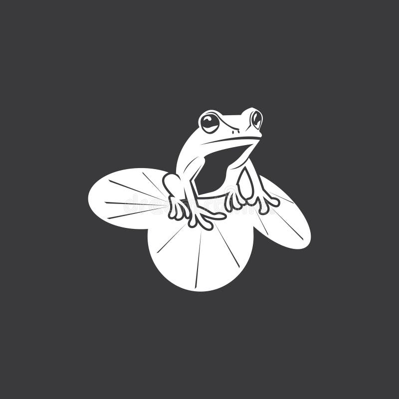 Frog Art Cartoon Illustration with Black Background Stock Illustration ...