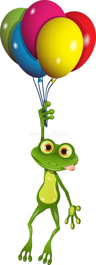 Frog on balloons stock vector. Illustration of gecko - 41023313