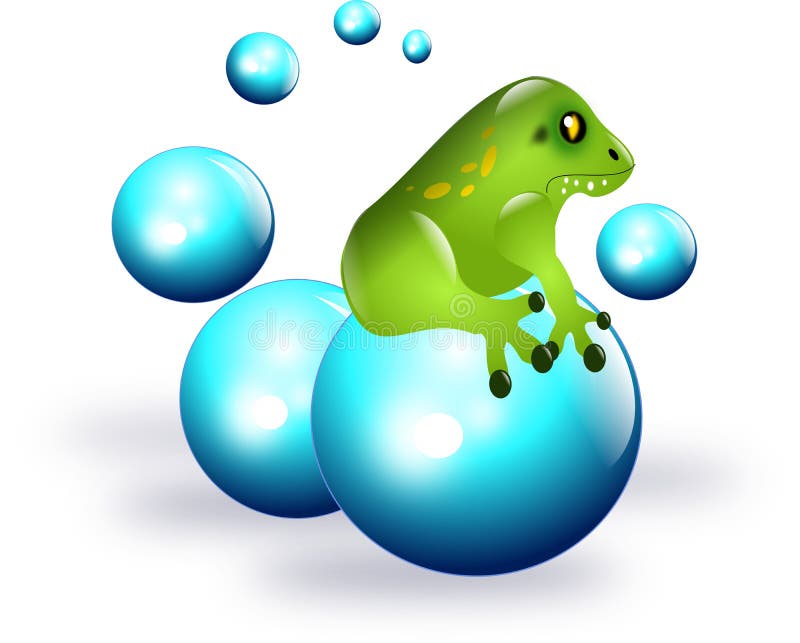 Frog on balls stock illustration. Illustration of glass - 39012742
