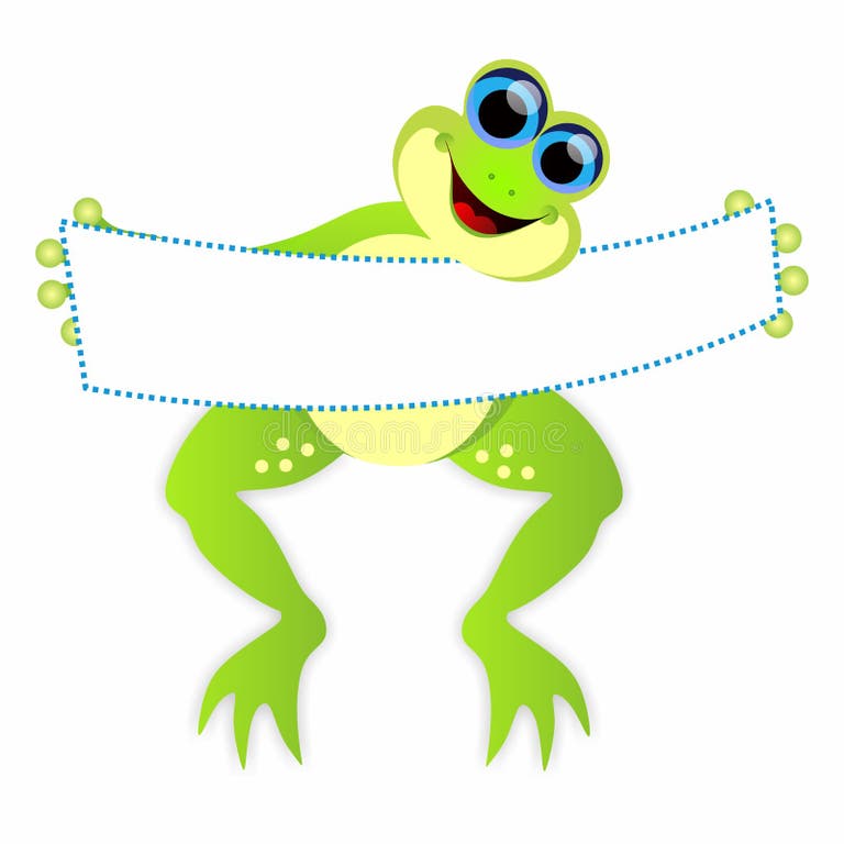 Frog with banner stock vector. Illustration of animal - 42497067