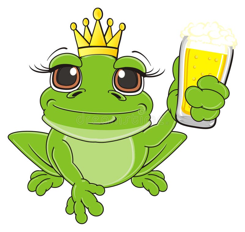 Frog cartoon with beer stock vector. Illustration of character - 69836969