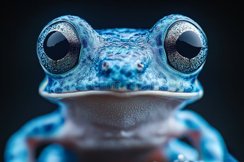 Frog with Big Eyes and a Blue Face Stock Image - Image of cute, green ...