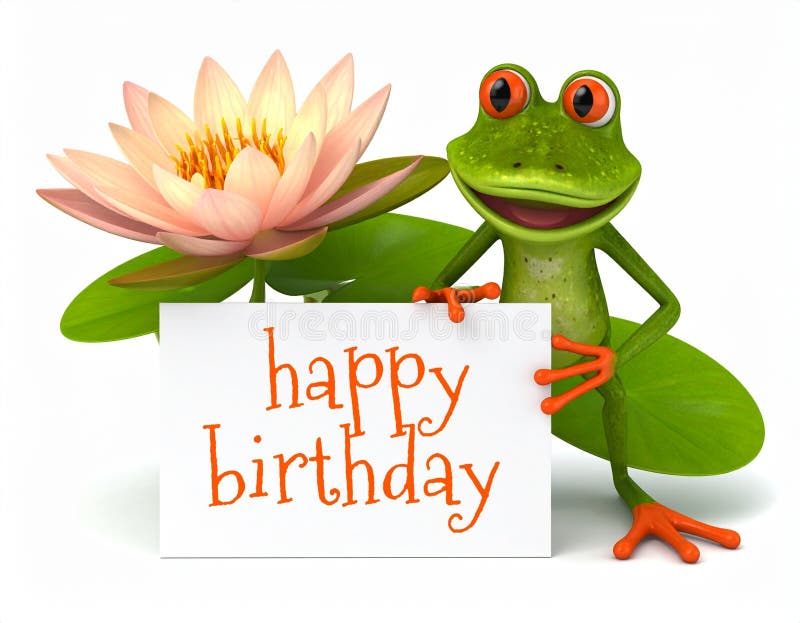 Frog birthday card cartoon stock photo. Image of green - 382284876