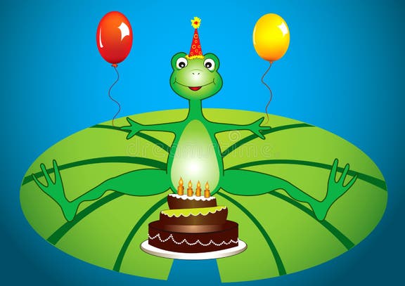 Frog birthday party stock vector. Illustration of anniversary - 21075943