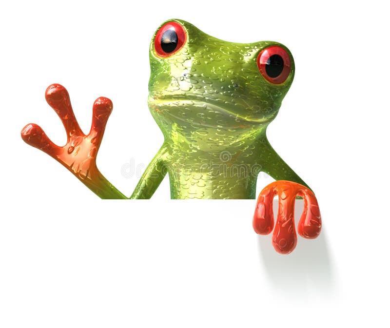 Frog with a blank sign stock illustration. Illustration of sign - 4904477