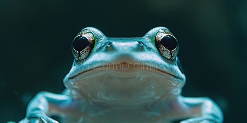 Bottom View of a Frog Underwater, with Webbed Feet Spread Wide and ...