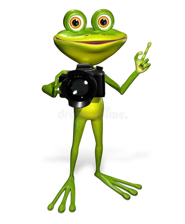 Frog with a camera stock illustration. Illustration of lens - 39687948