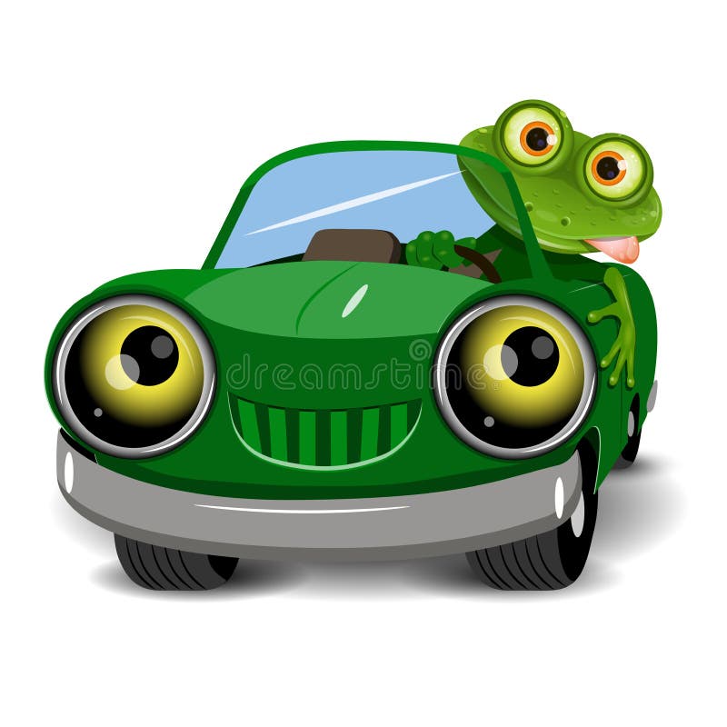 Frog in a car stock vector. Illustration of pickup, painting - 43297516