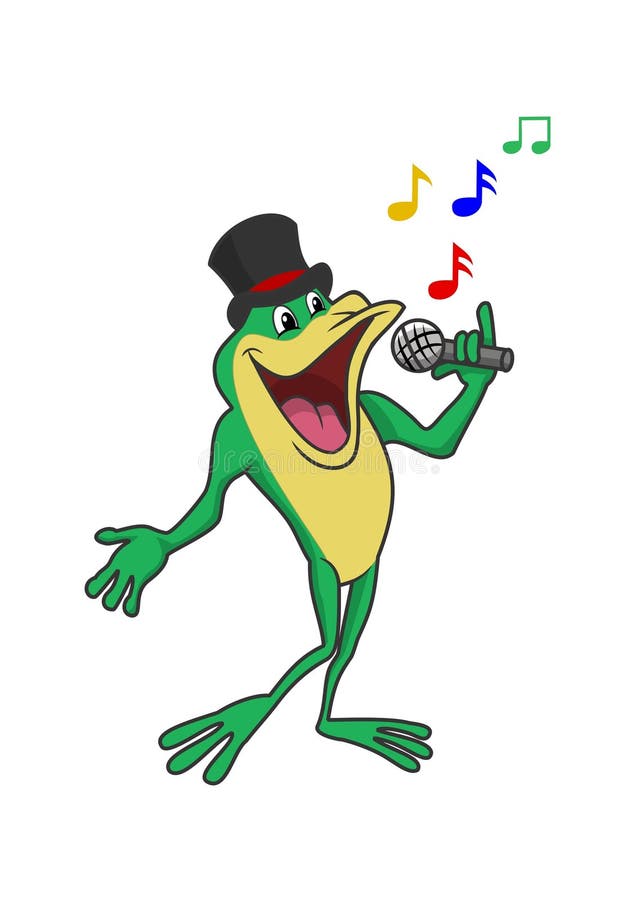 Frog Cartoon Character Singing Stock Vector - Illustration of icon, toad: 281147499