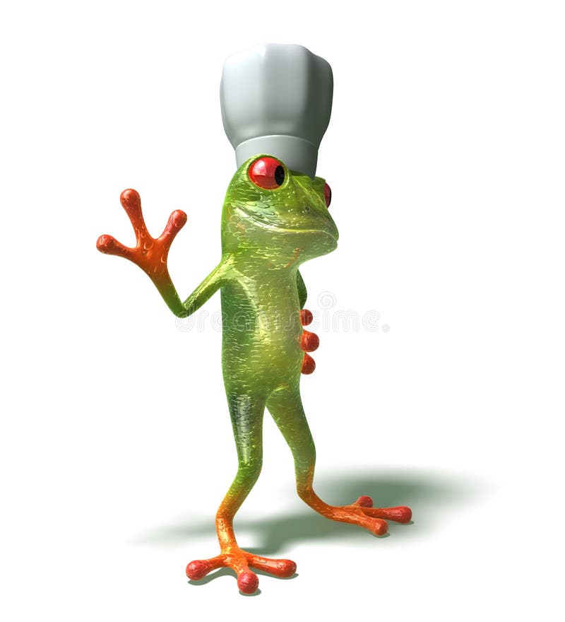 Frog chef stock illustration. Illustration of jump, closeup - 3998092