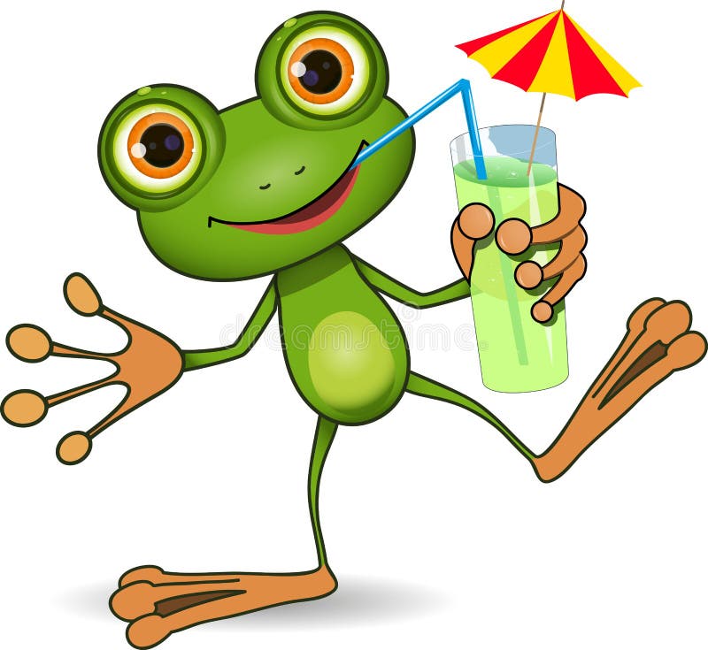 Frog and cocktail stock illustration. Illustration of appetite - 34437359