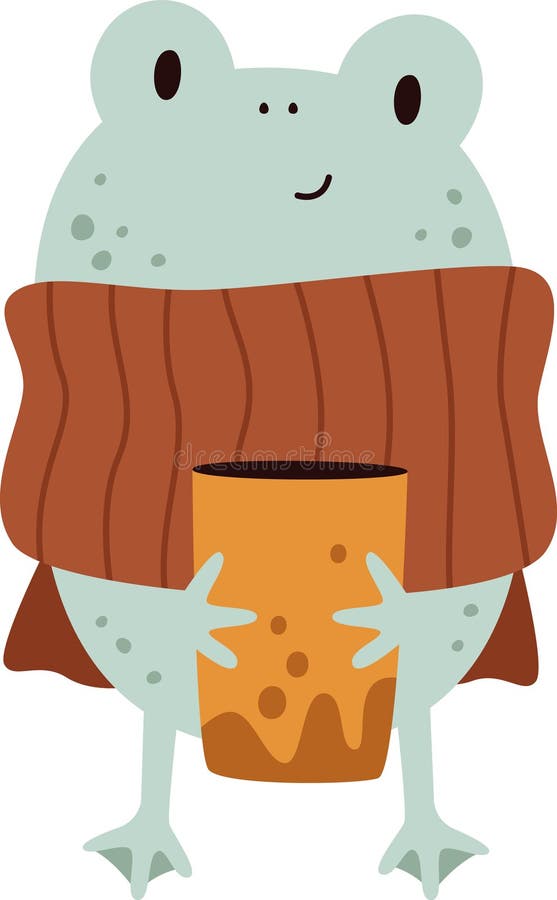 Frog with Coffee Mug stock vector. Illustration of cute - 289569884