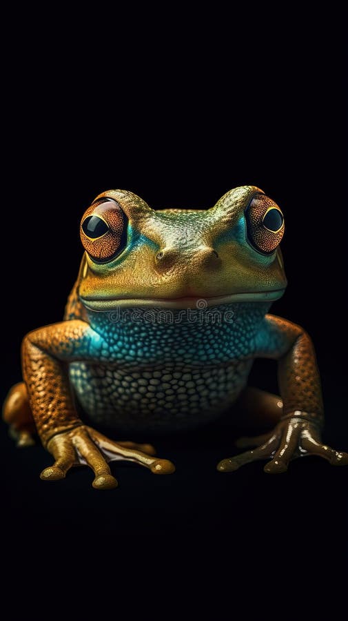 Frog Collage on Dark Background. Stock Illustration - Illustration of ...