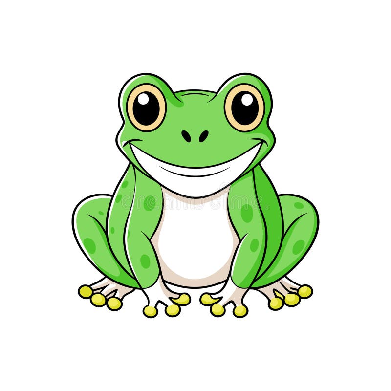 Frog Coloring Page for Kids Stock Illustration - Illustration of ...