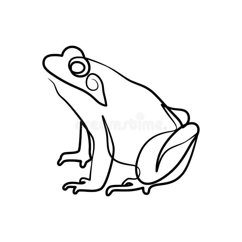 Frog Line Art Drawing Illustration Stock Vector - Illustration of frog ...