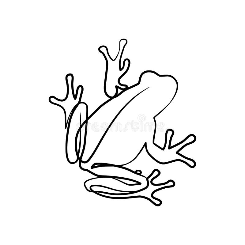 Frog Line Art Drawing Illustration Stock Vector - Illustration of frog ...