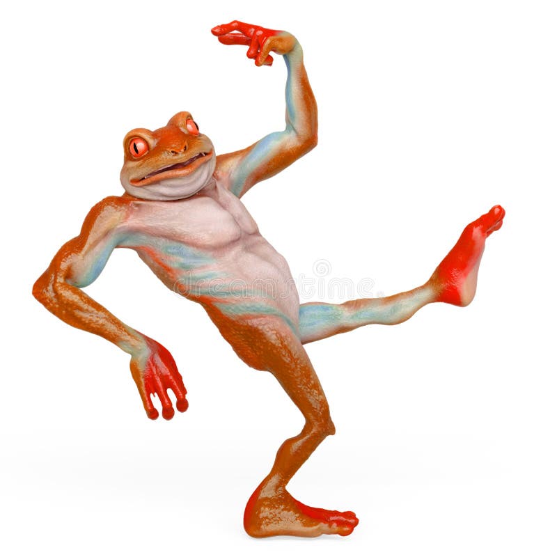 Frog is dancing very happy stock illustration. Illustration of fairy ...