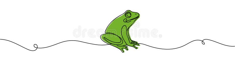 The Frog is Drawn As a Continuous One Line Stock Illustration ...