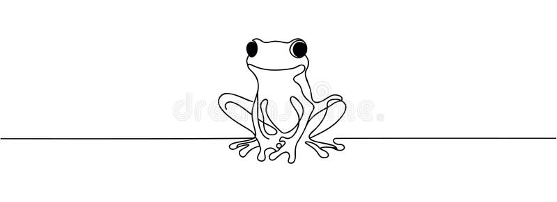The Frog is Drawn As a Continuous One Line Stock Illustration ...