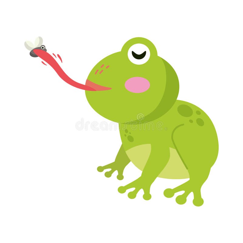 Frog eating fly design stock vector. Illustration of amphibian - 292768526