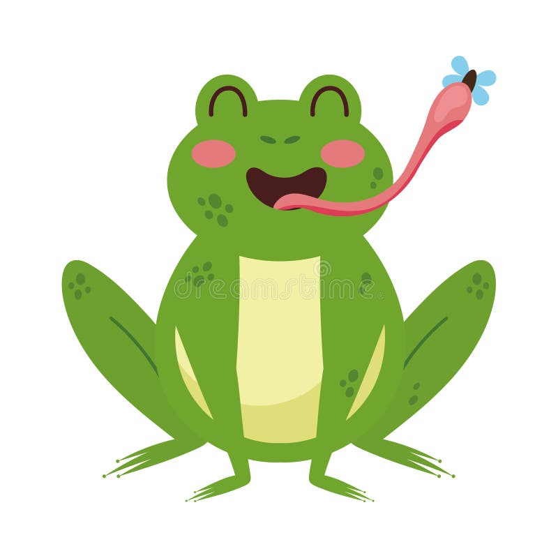Frog eating fly design stock illustration. Illustration of isolation ...