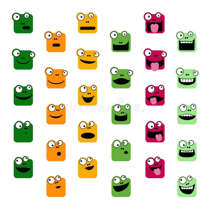 Frog emoticons set stock vector. Illustration of green - 137503460