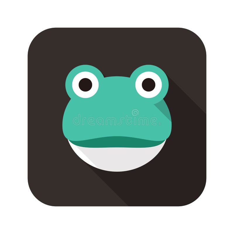 Frog Face Flat Icon Design. Animal Icons Series, Vector Illustration ...