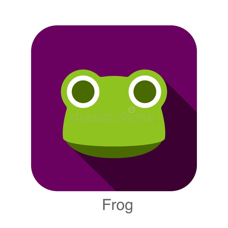Frog Face Flat Icon, Vector Stock Vector - Illustration of graphic ...